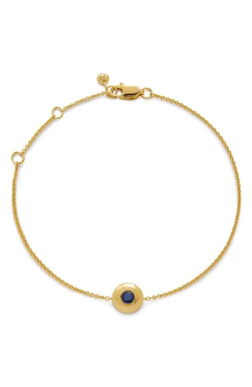 Monica Vinader Bezel Birthstone Station Bracelet - September/blue Sapphire/gold