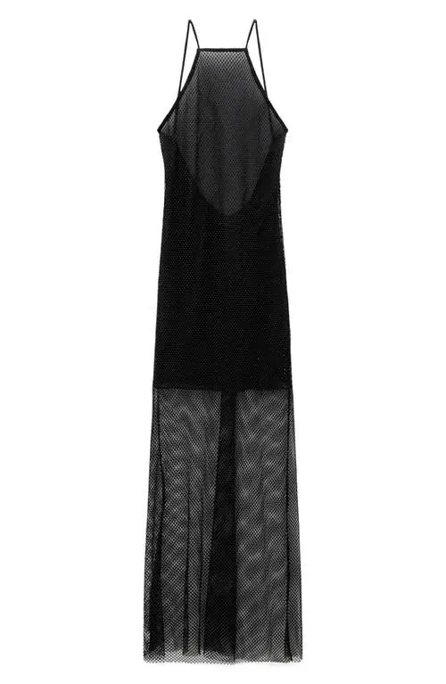 Mango Crystal Mesh Maxi Dress