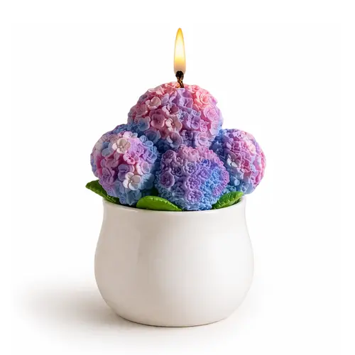 SOUTHLAKE GIFTS Hydrangea Flower Candle - Violet