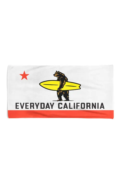 EVERYDAY CALIFORNIA Brutus Flag Beach Towel - White /red /yellow