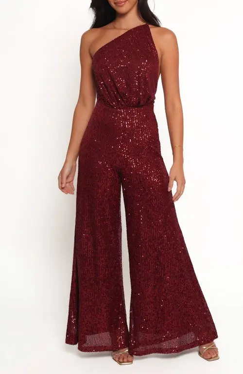 PETAL & PUP Khinna Sequin Jumpsuit - Red