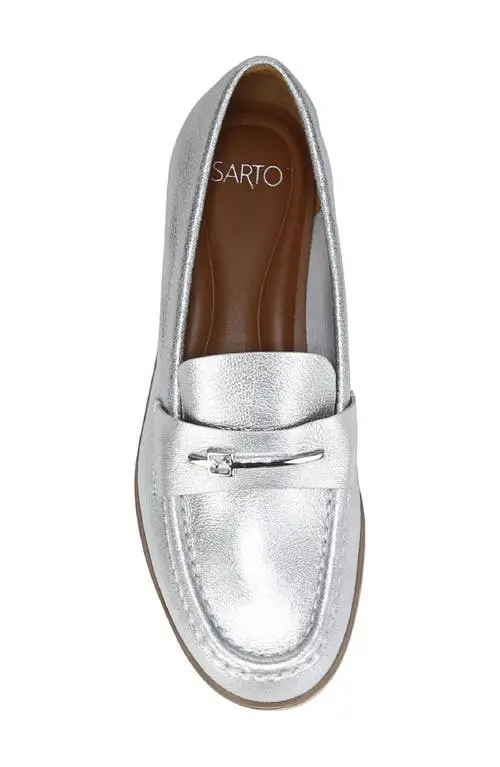 Franco Sarto Riley Bit Loafer - Silver Leather