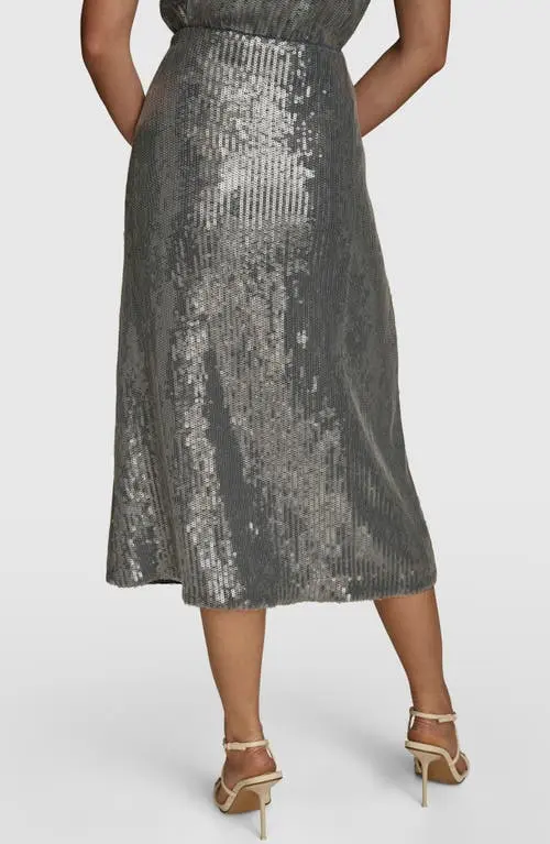 Donna Karan New York Sequin Mesh A-line Skirt