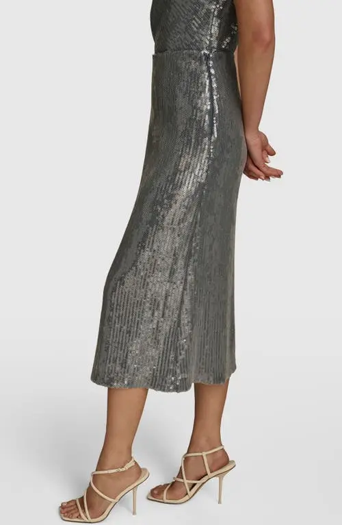 Donna Karan New York Sequin Mesh A-line Skirt