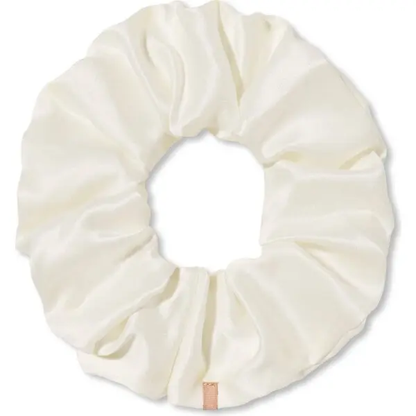 Lunya Washable Silk Classic Scrunchie - Tranquil White