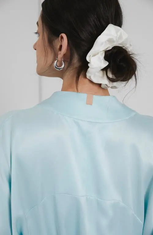 Lunya Washable Silk Classic Scrunchie - Tranquil White