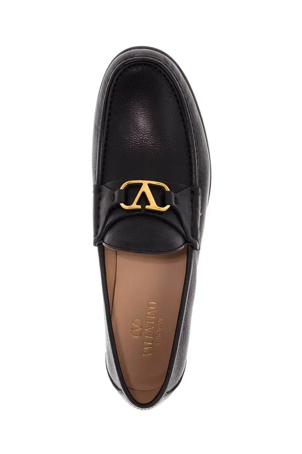 Valentino Garavani Vlogo Signature Leather Loafer In Black  display picture 1