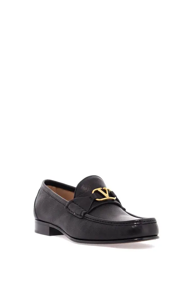 Valentino Garavani Vlogo Signature Leather Loafer In Black  display picture 3