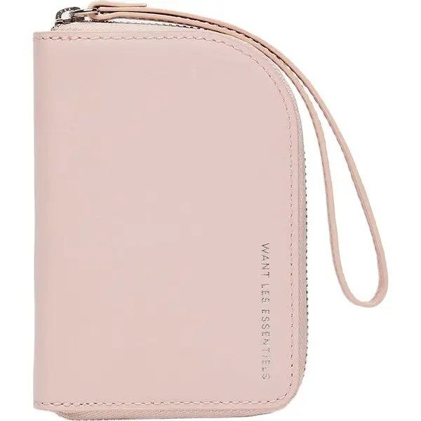 WANT Les Essentiels Arch Smooth Leather Zip Wallet - Blush