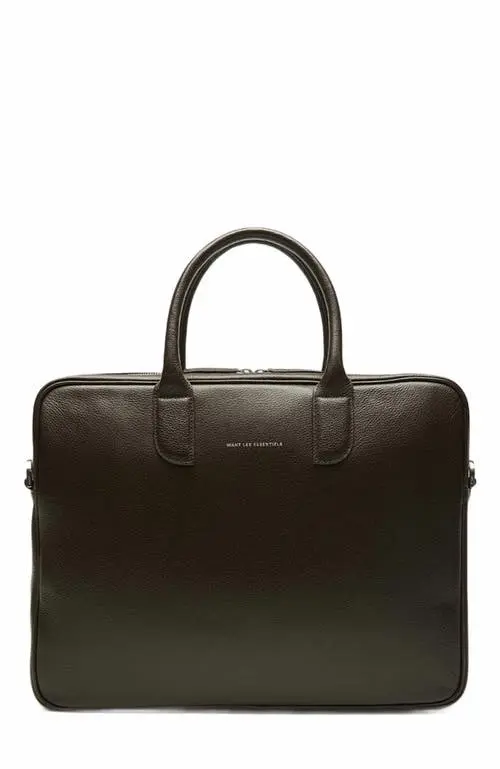 WANT Les Essentiels Lesage Pebble-grained Leather Computer Bag - Dark Brown
