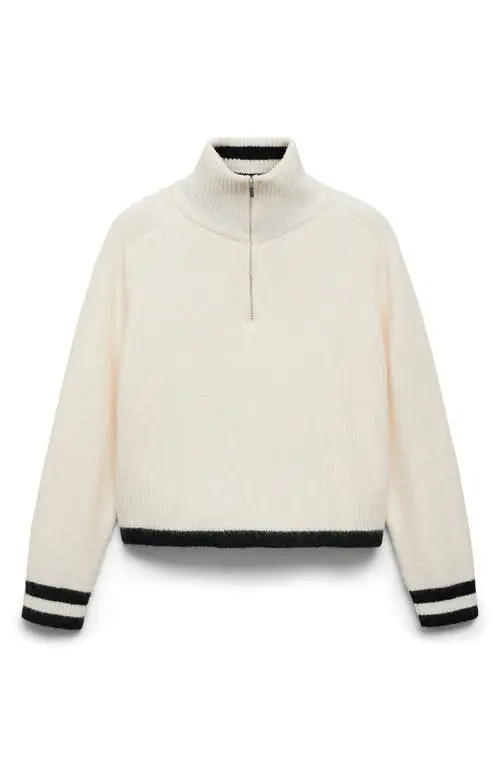 Mango Stripe Half-zip Sweater