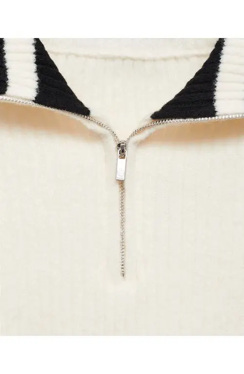 Mango Stripe Half-zip Sweater