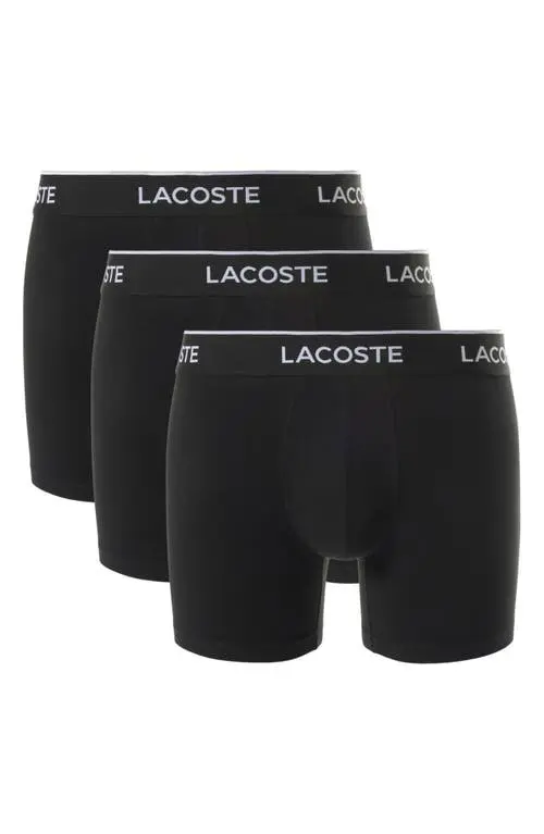 Lacoste Assorted 3-pack Stretch Cotton Boxer Briefs - Black