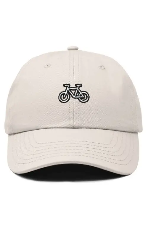 DALIX Bike Embroidered Cap - Beige