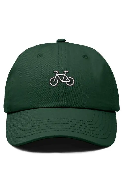 DALIX Bike Embroidered Cap - Dark Green