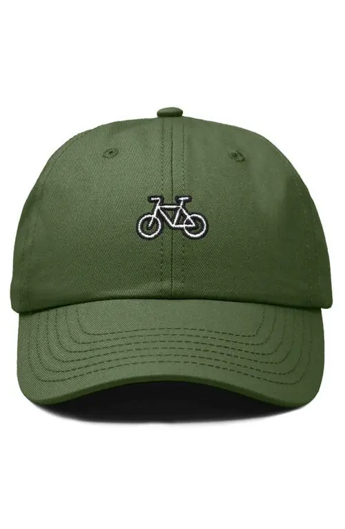 DALIX Bike Embroidered Cycling Cap - Olive