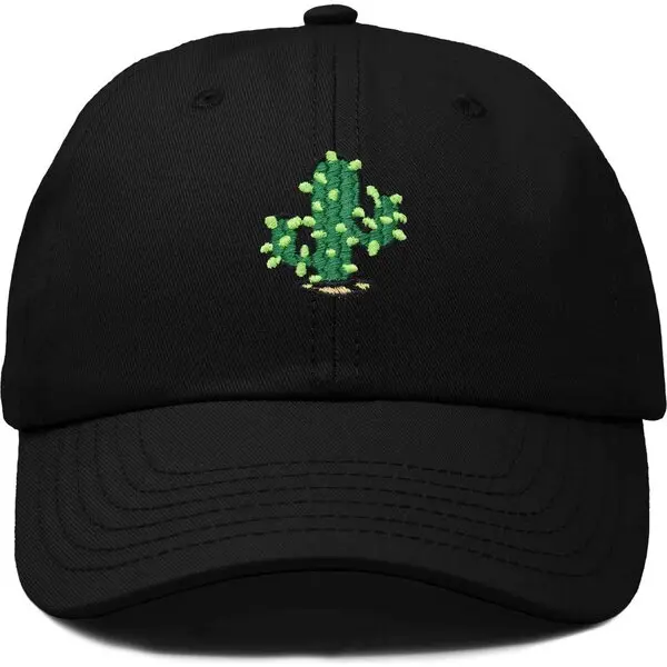 DALIX Cactus Embroidered Cap - Black