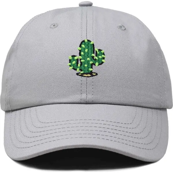 DALIX Cactus Embroidered Cap - Gray