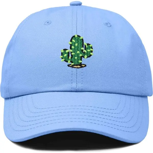 DALIX Cactus Embroidered Cap - Light Blue