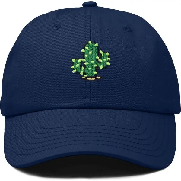 DALIX Cactus Embroidered Cap - Navy Blue