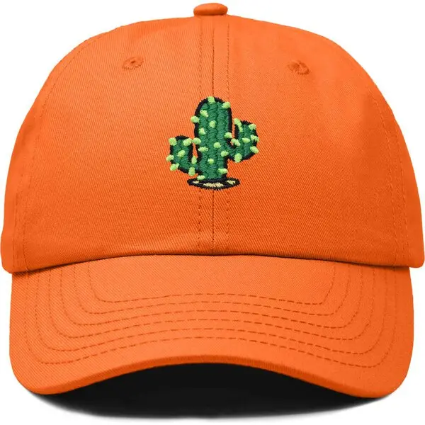 DALIX Cactus Embroidered Cap - Orange