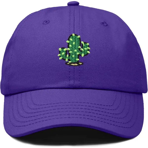 DALIX Cactus Embroidered Cap - Purple