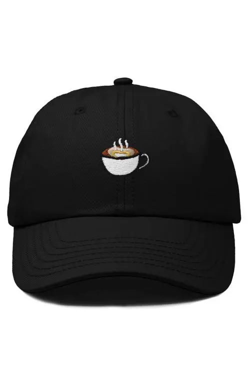 DALIX Cappuccino Embroidered Cap - Black
