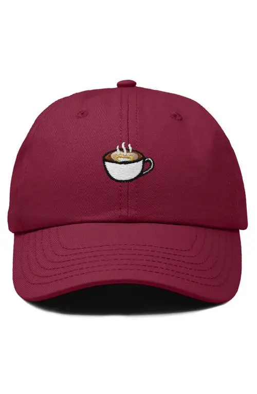 DALIX Cappuccino Embroidered Cap - Maroon