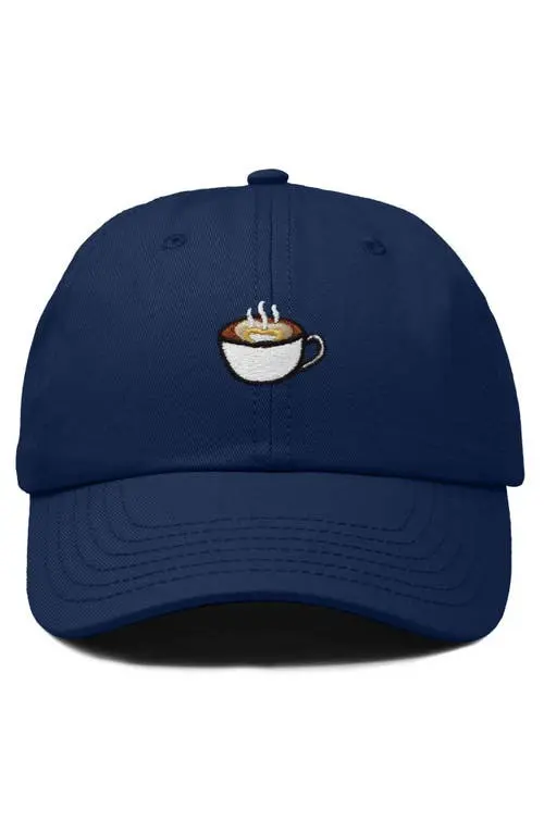 DALIX Cappuccino Embroidered Cap - Navy Blue
