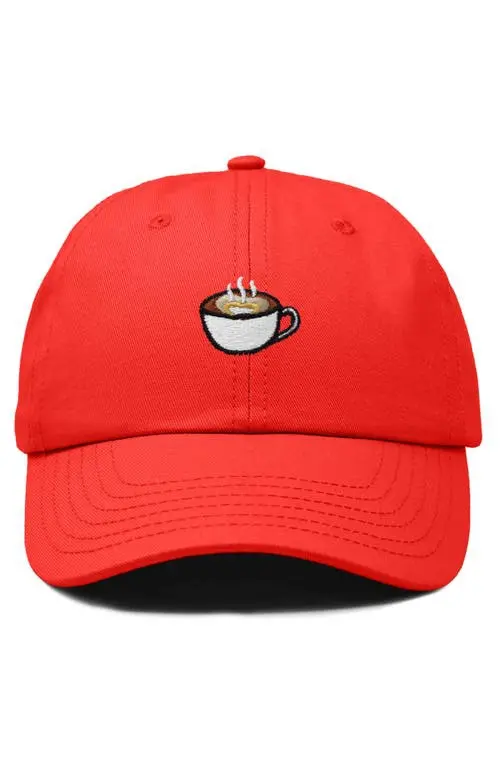 DALIX Cappuccino Embroidered Cap - Red