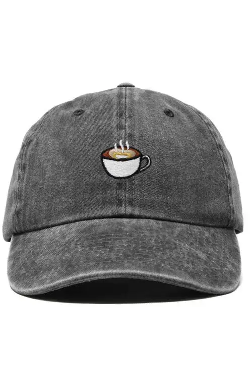 DALIX Cappuccino Embroidered Cap - Washed Black