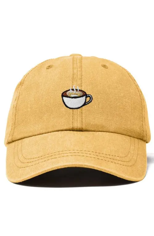 DALIX Cappuccino Embroidered Cap - Washed Gold