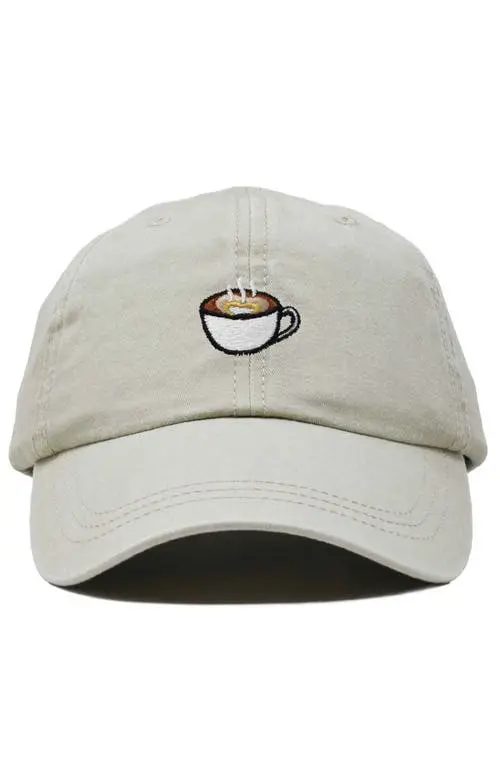 DALIX Cappuccino Embroidered Cap - Washed Stone White