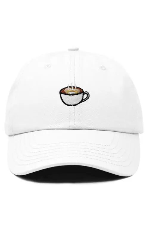 DALIX Cappuccino Embroidered Cap - White