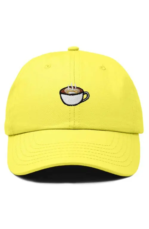 DALIX Cappuccino Embroidered Cap - Yellow
