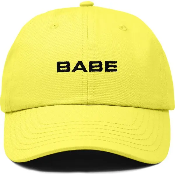 DALIX Babe' Embroidered Cap - Yellow