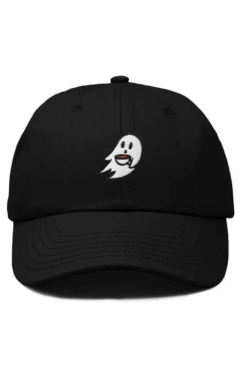 DALIX Coffee Ghost Embroidered Cap - Black