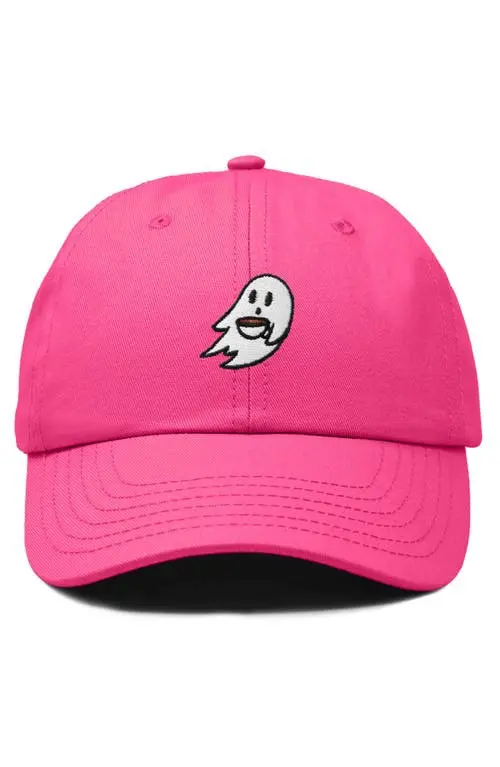 DALIX Coffee Ghost Embroidered Cap - Hot Pink