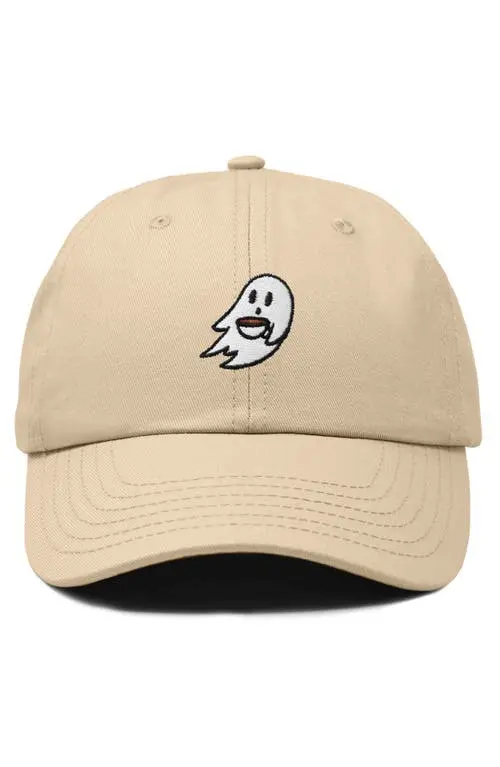 DALIX Coffee Ghost Embroidered Cap - Khaki