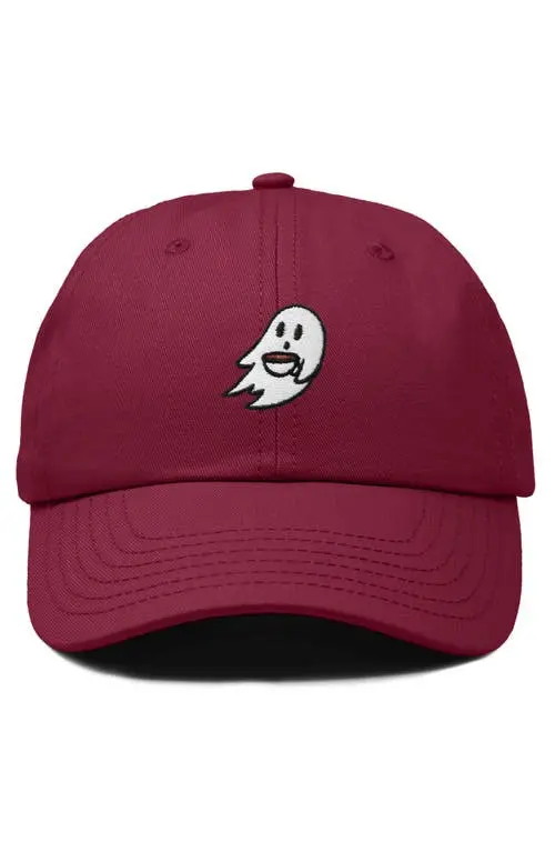 DALIX Coffee Ghost Embroidered Cap - Maroon