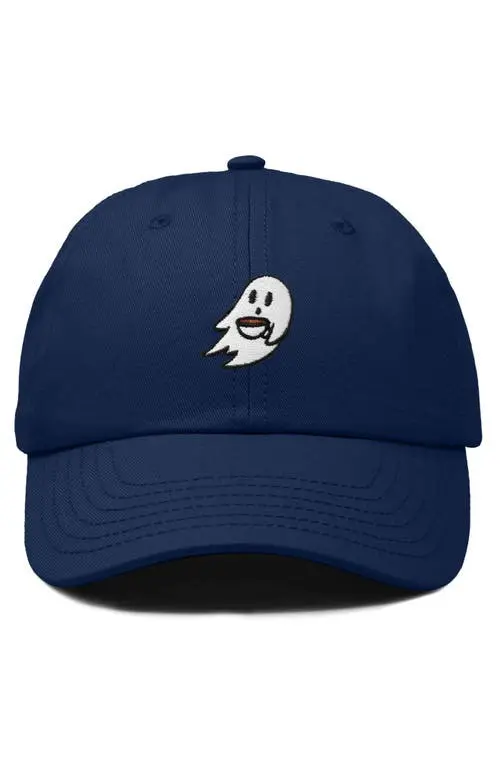 DALIX Coffee Ghost Embroidered Cap - Navy Blue