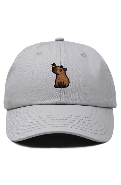 DALIX Capybara Embroidered Cap - Gray