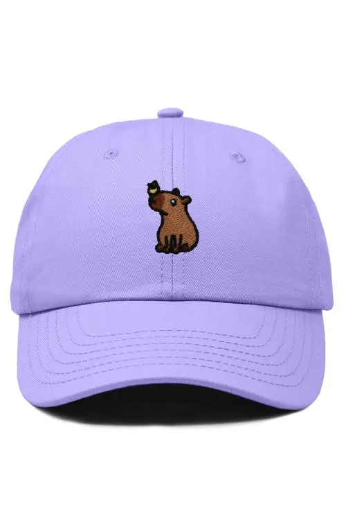 DALIX Capybara Embroidered Cap - Lavender