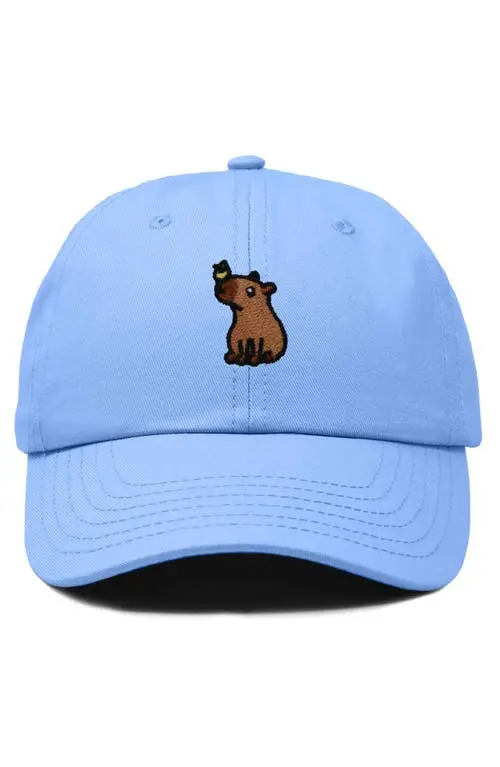 DALIX Capybara Embroidered Cap - Light Blue