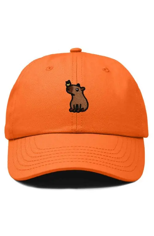 DALIX Capybara Embroidered Cap - Orange