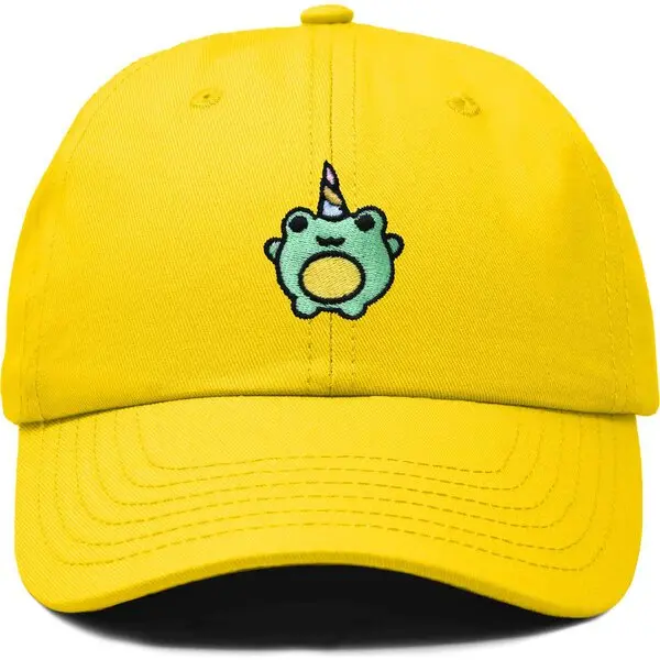 DALIX Froggy Unicorn Embroidered Baseball Cap - Gold