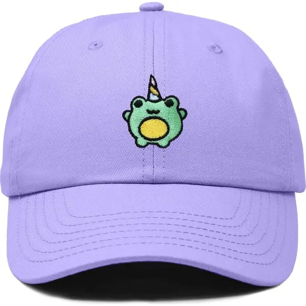 DALIX Froggy Unicorn Embroidered Baseball Cap - Lavender