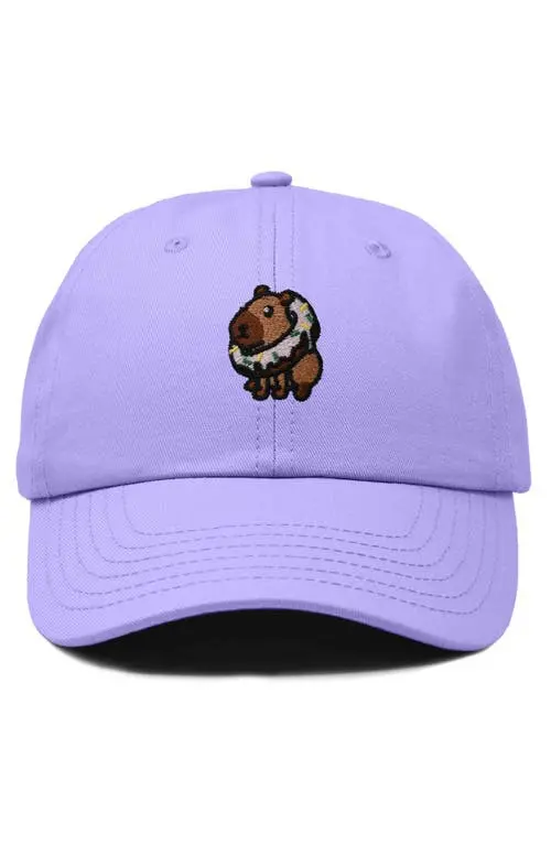 DALIX Capybara Donut Embroidered Cap - Lavender