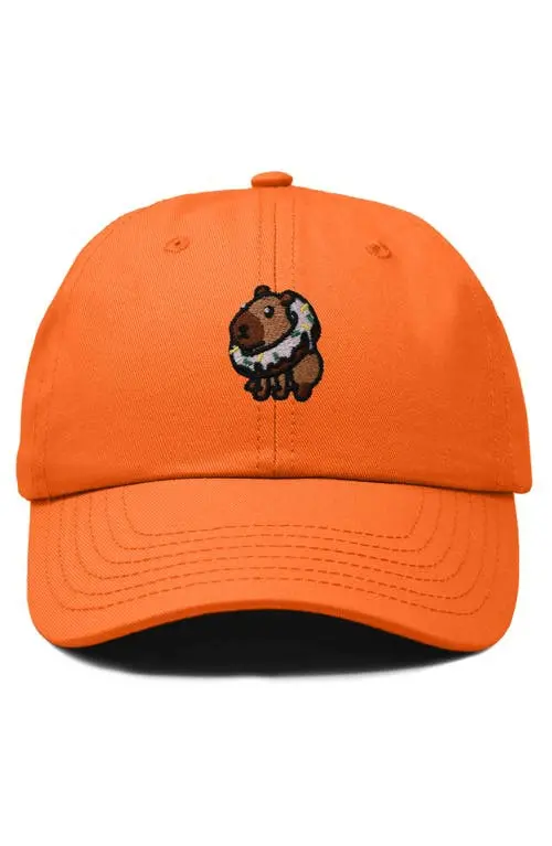 DALIX Capybara Donut Embroidered Cap - Orange