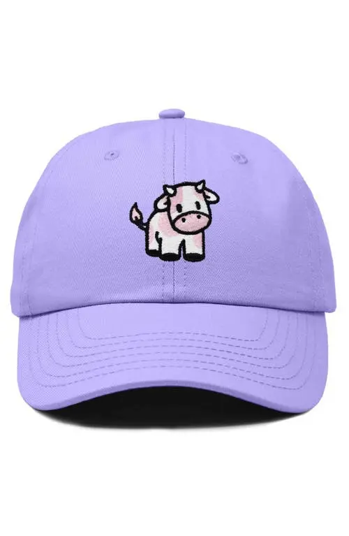 DALIX Strawberry Cow Embroidered Cap - Lavender